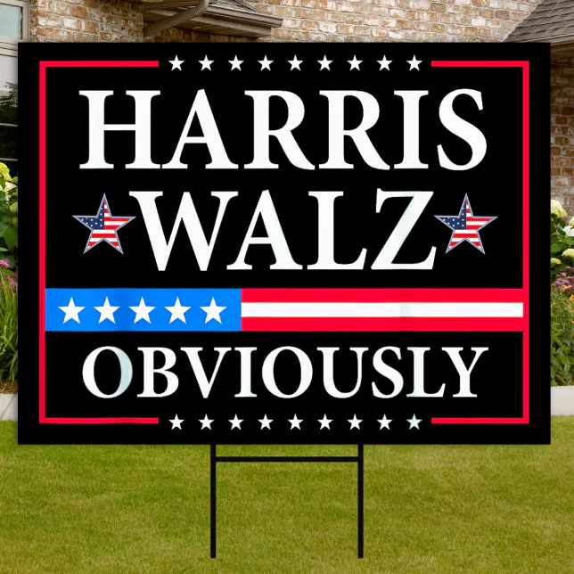 Harris Walz 2024 Obviously | Tim Walz Yard Sign | Zazzle