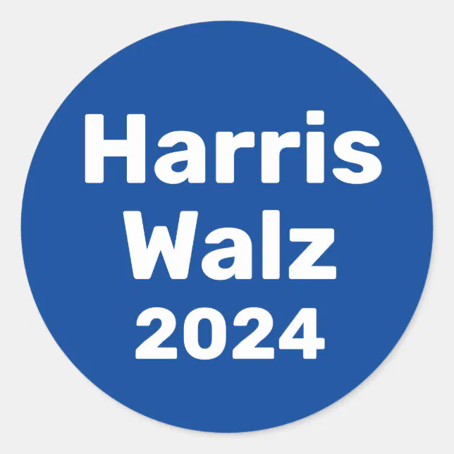 Harris / Walz 2024 Presidential Campaign Classic Round Sticker | Zazzle