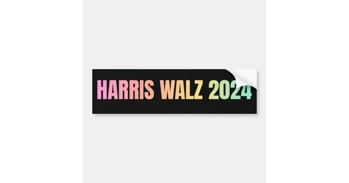 Harris Walz 2024 Rainbow Bumper Sticker | Zazzle