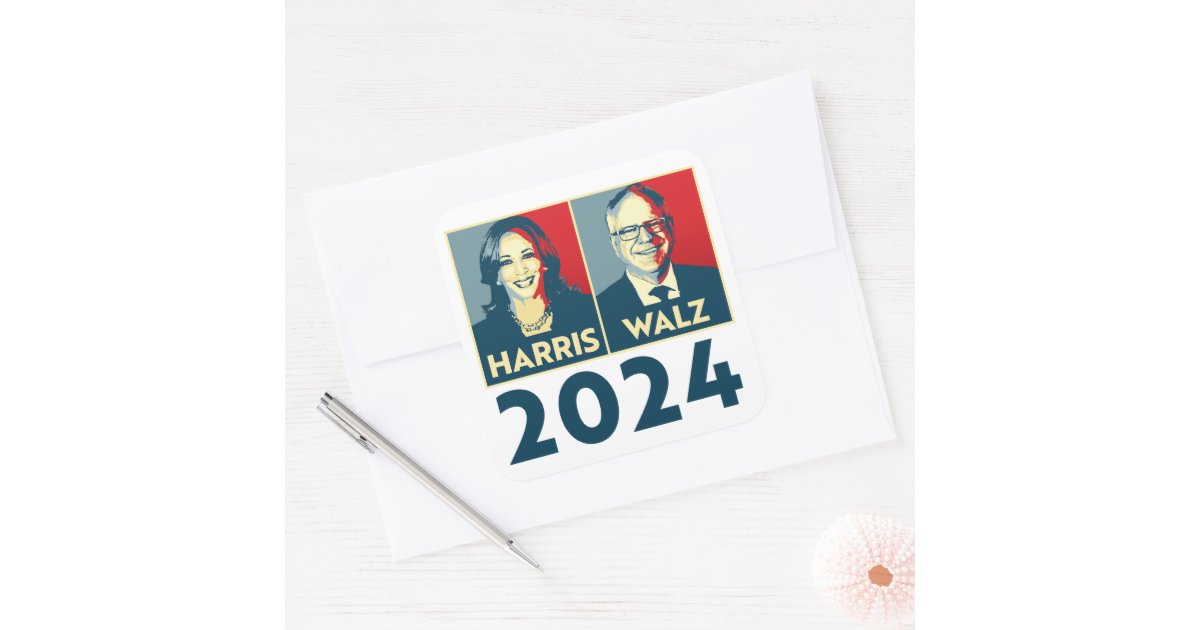 Harris Walz 2024 Square Sticker | Zazzle