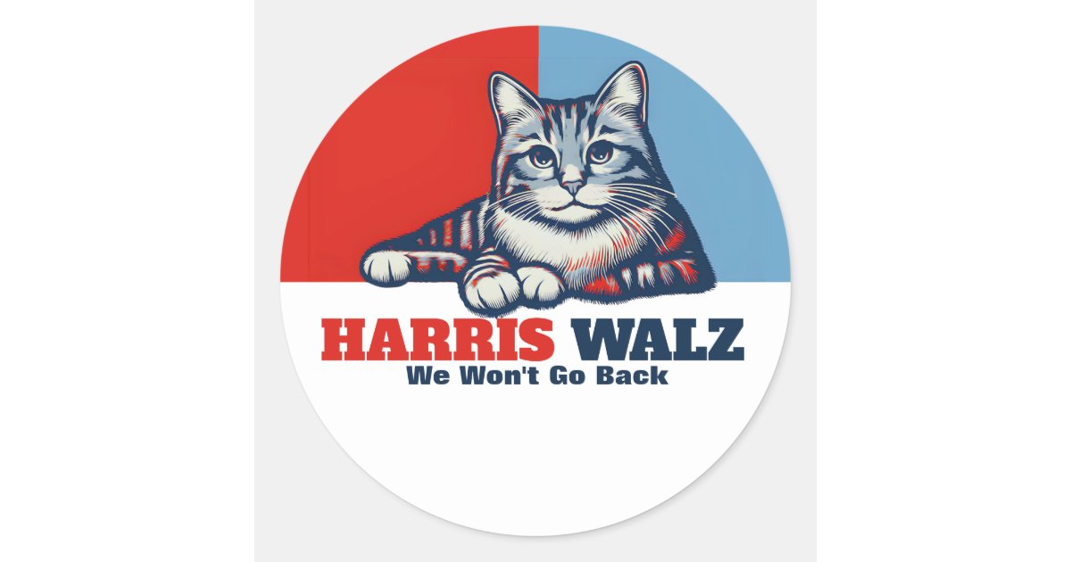 Harris Walz Campaign Classic Round Sticker | Zazzle