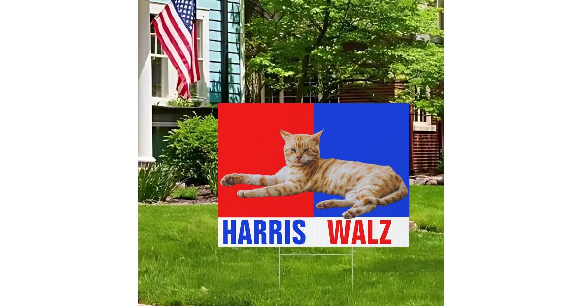 Harris Walz Cat Yard Sign | Zazzle