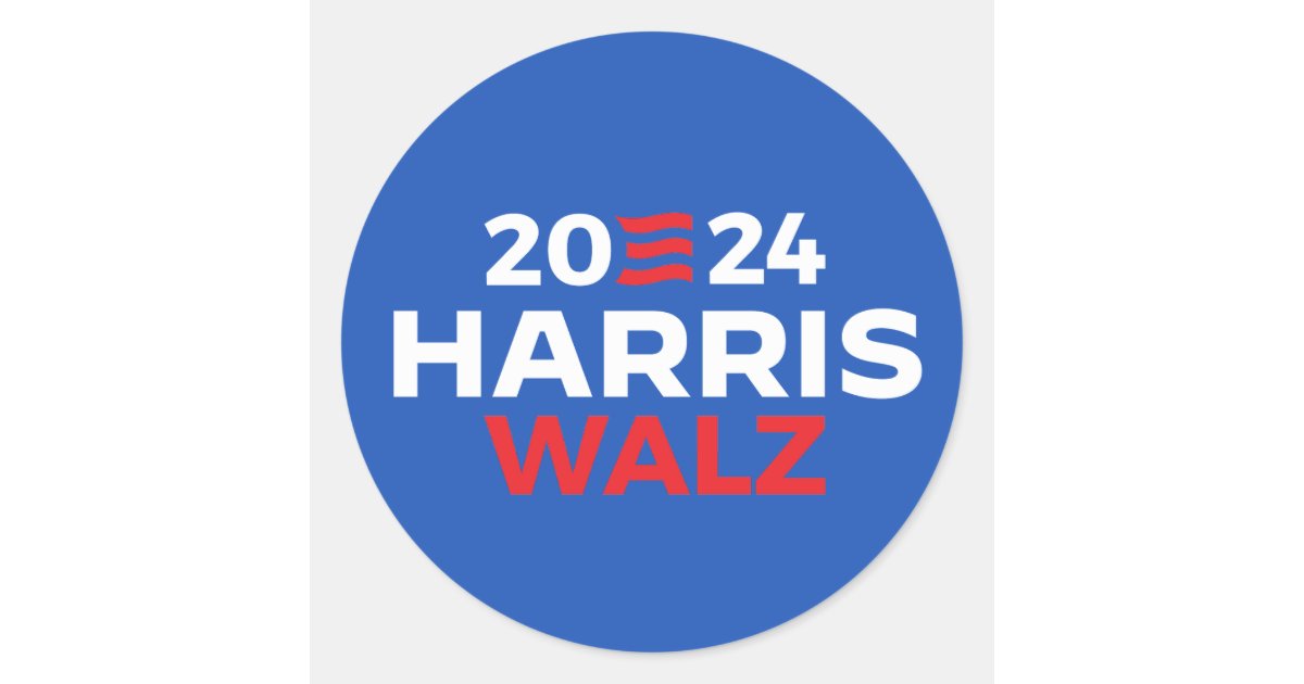 Harris Walz in 2024 Classic Round Sticker | Zazzle