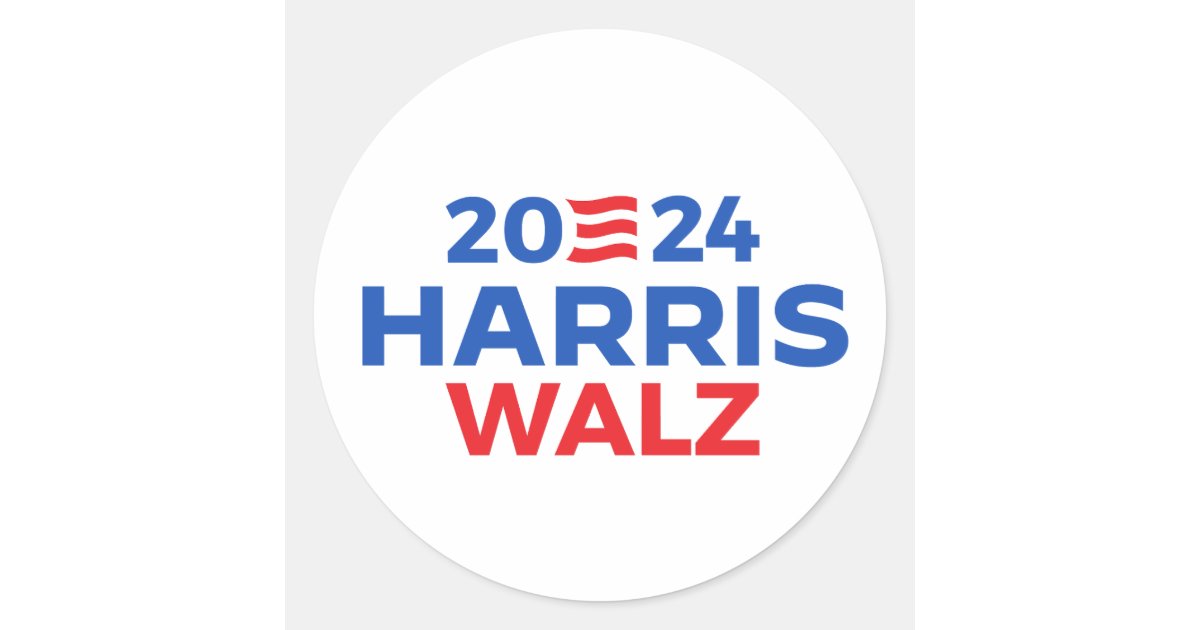 Harris Walz in 2024 Classic Round Sticker | Zazzle