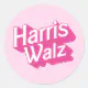 Harris Walz Pink Classic Round Sticker | Zazzle