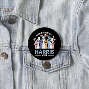 Harris Walz Waltz 2024 Unity Over Division Button | Zazzle