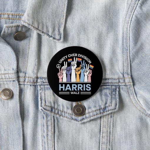 Harris Walz Waltz 2024 Unity Over Division Button | Zazzle