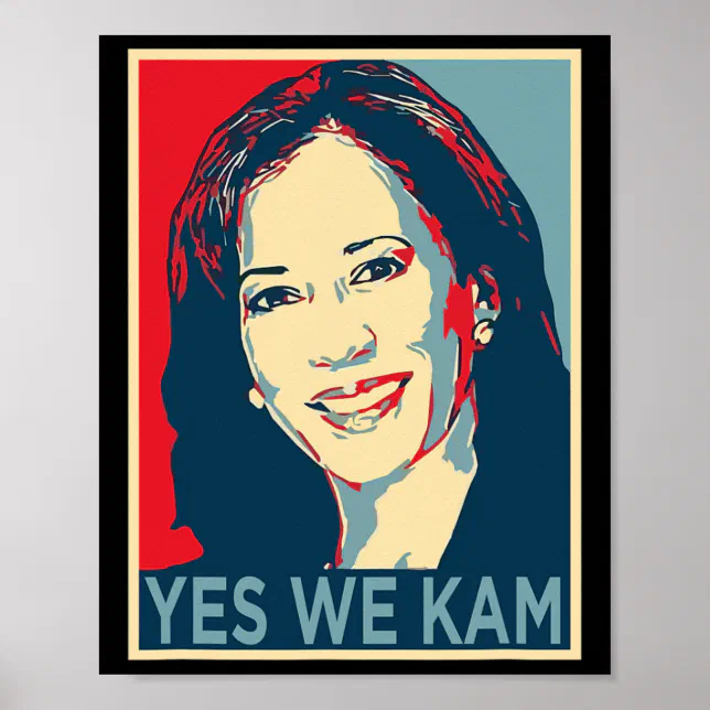 Harris Yes We Kam 2024 Election Political Campaign Poster | Zazzle