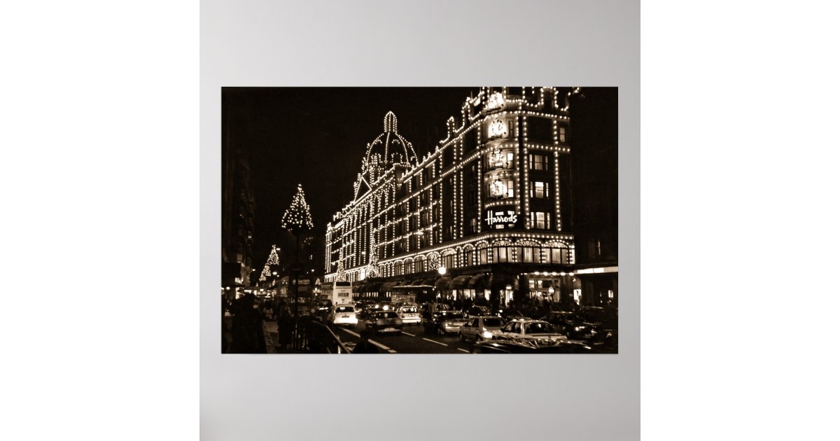 HARROD'S at CHRISTMAS - LONDON Poster | Zazzle