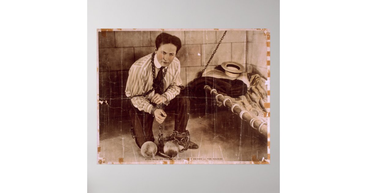 Harry HOUDINI Escape Artist VAUDEVILLE Poster | Zazzle