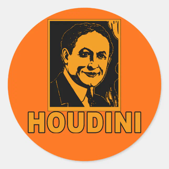 Harry Houdini Poster T shirts, Mugs, Gifts Classic Round Sticker | Zazzle