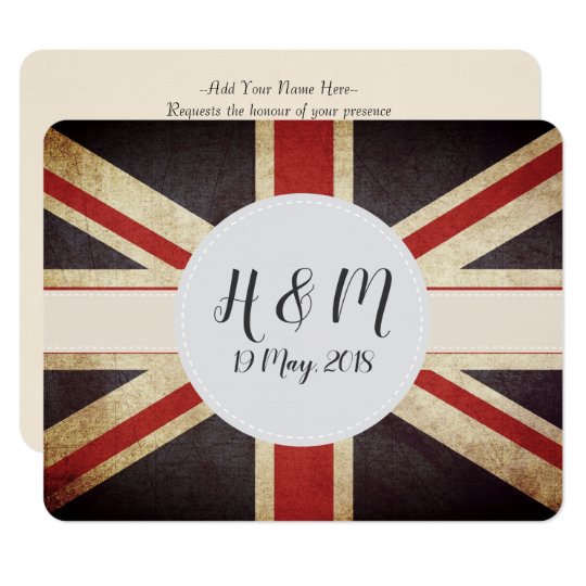 Harry Meghan Monogram Union Jack Invitation | Zazzle.com