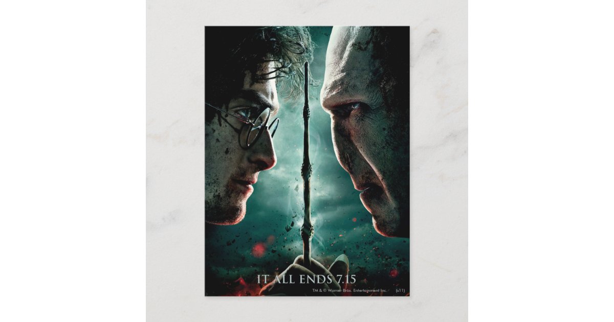 Harry Potter 7 Part 2 - Harry vs. Voldemort Postcard | Zazzle