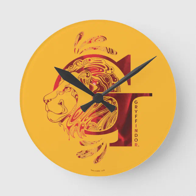 Harry Potter | Aguamenti GRYFFINDOR™ Graphic Round Clock | Zazzle