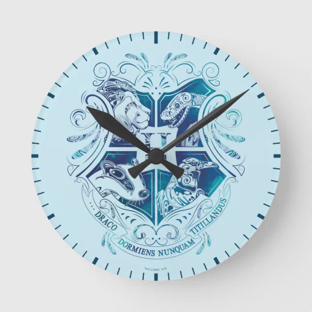 Harry Potter | Aguamenti HOGWARTS™ Crest Round Clock | Zazzle