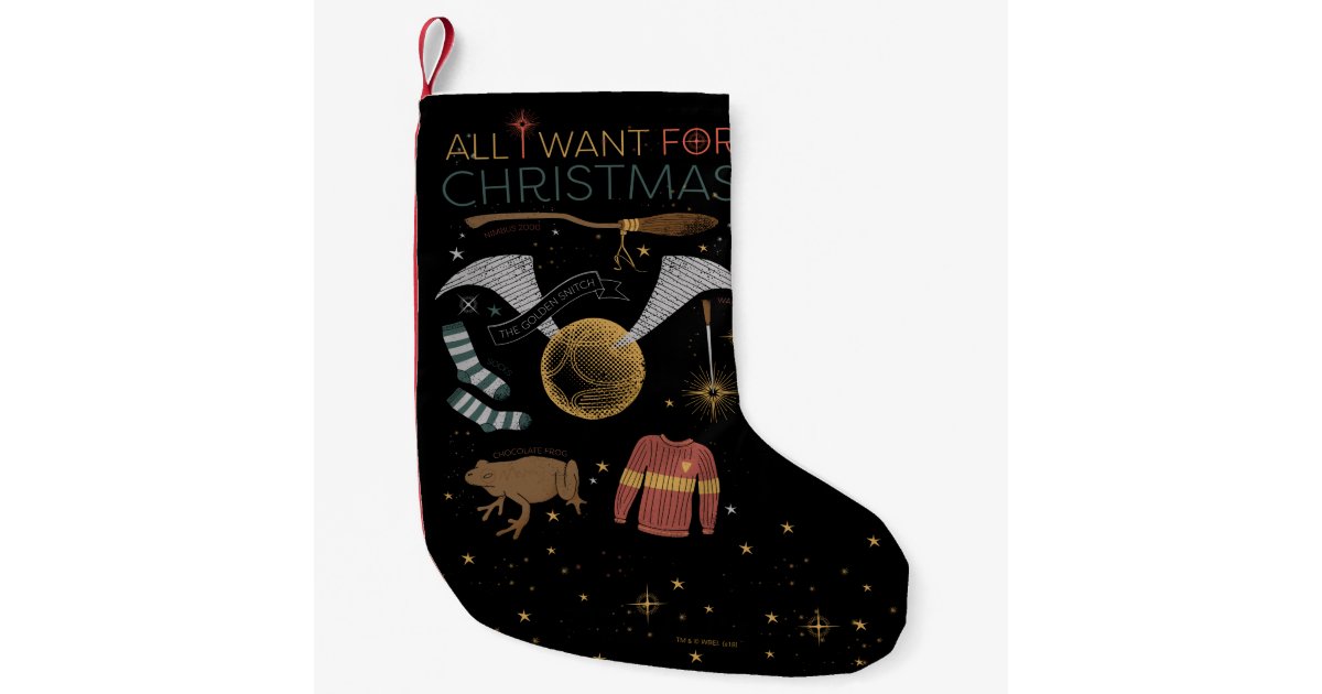 HARRY POTTER™ All I Want For Christmas Small Christmas Stocking | Zazzle