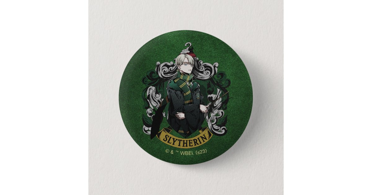 HARRY POTTER™ | Anime Draco Malfoy House Crest Button | Zazzle