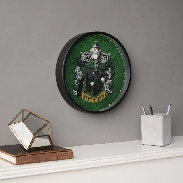 HARRY POTTER™ | Anime Draco Malfoy House Crest Clock | Zazzle