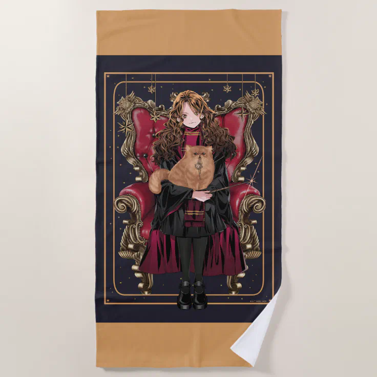 HARRY POTTER™ | Anime Hermione Granger Seated Beach Towel | Zazzle