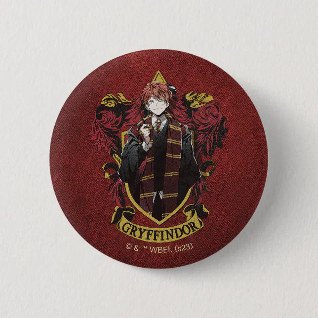 HARRY POTTER™ | Anime Ron Weasley House Crest Button | Zazzle