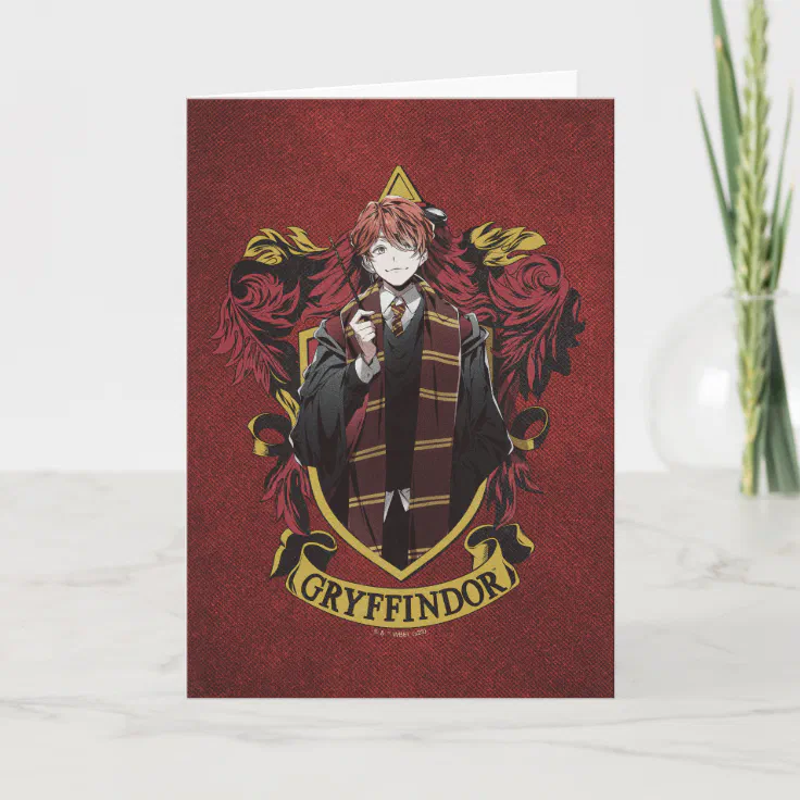 HARRY POTTER™ | Anime Ron Weasley House Crest Card | Zazzle