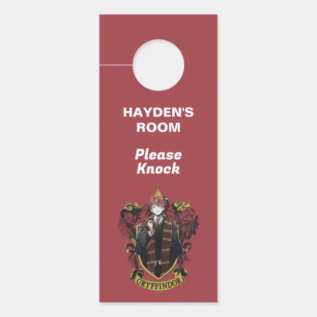 HARRY POTTER™ | Anime Ron Weasley House Crest Door Hanger | Zazzle