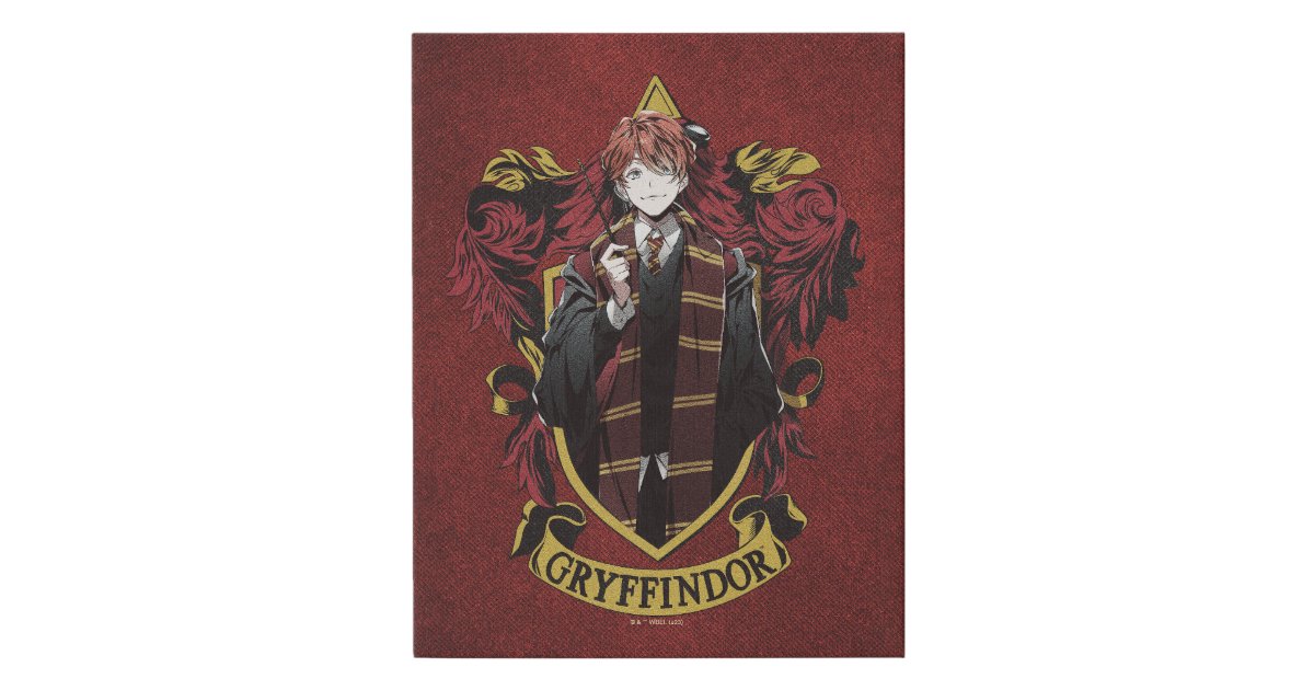 HARRY POTTER™ | Anime Ron Weasley House Crest Faux Canvas Print | Zazzle