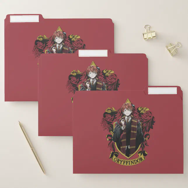 HARRY POTTER™ | Anime Ron Weasley House Crest File Folder | Zazzle