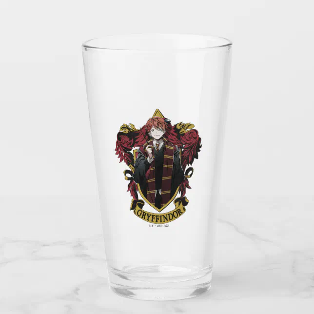HARRY POTTER™ | Anime Ron Weasley House Crest Glass | Zazzle