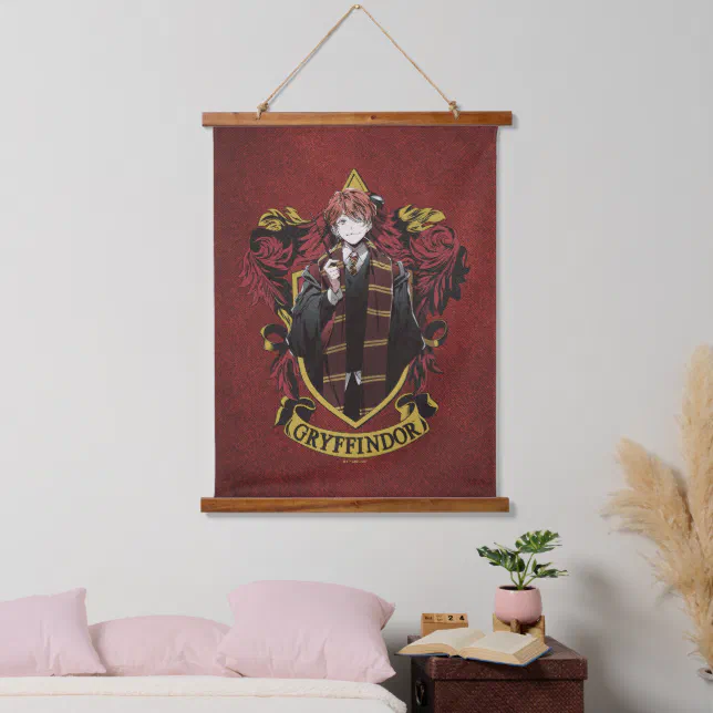 HARRY POTTER™ | Anime Ron Weasley House Crest Hanging Tapestry | Zazzle