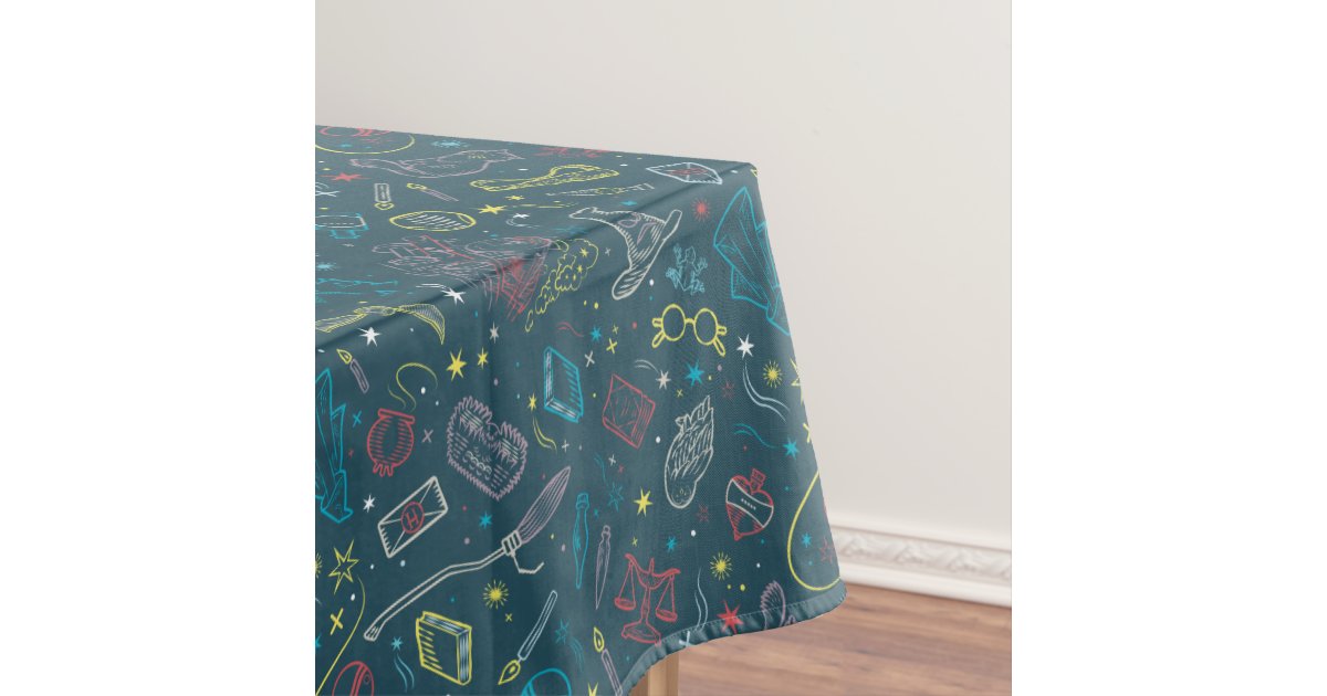 HARRY POTTER™ Artifacts Line Art Pattern Tablecloth | Zazzle