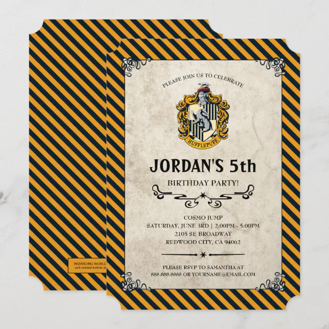 Harry Potter Birthday | Hufflepuff Invitation | Zazzle