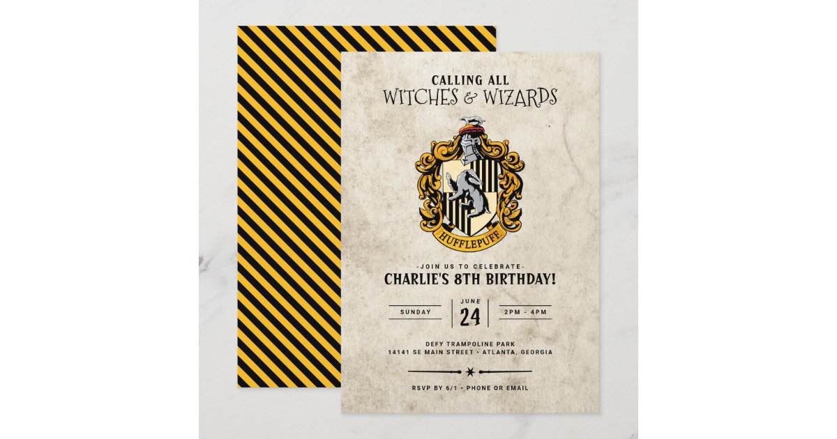 Harry Potter Birthday | Hufflepuff Invitation | Zazzle
