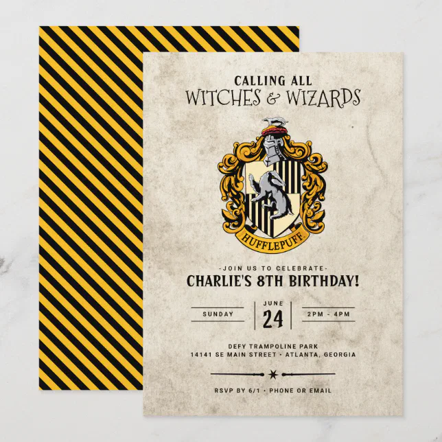 Harry Potter Birthday | Hufflepuff Invitation | Zazzle
