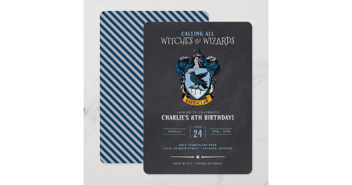 Harry Potter Birthday | Ravenclaw Chalkboard Invitation | Zazzle