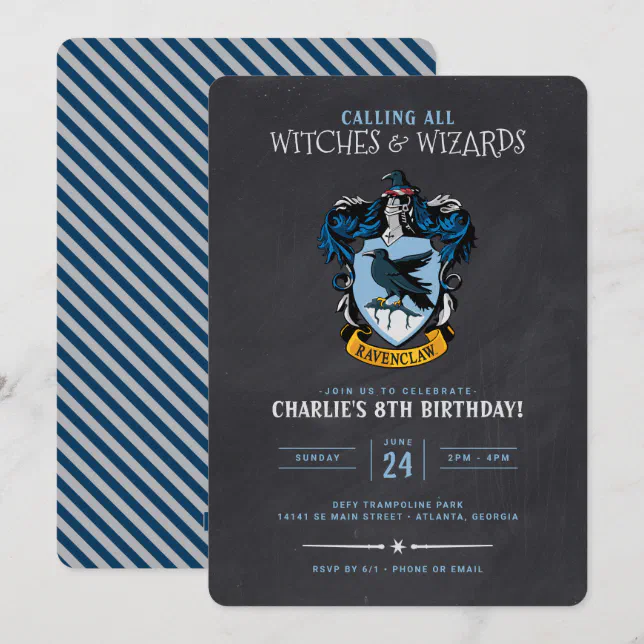 Harry Potter Birthday | Ravenclaw Chalkboard Invitation | Zazzle