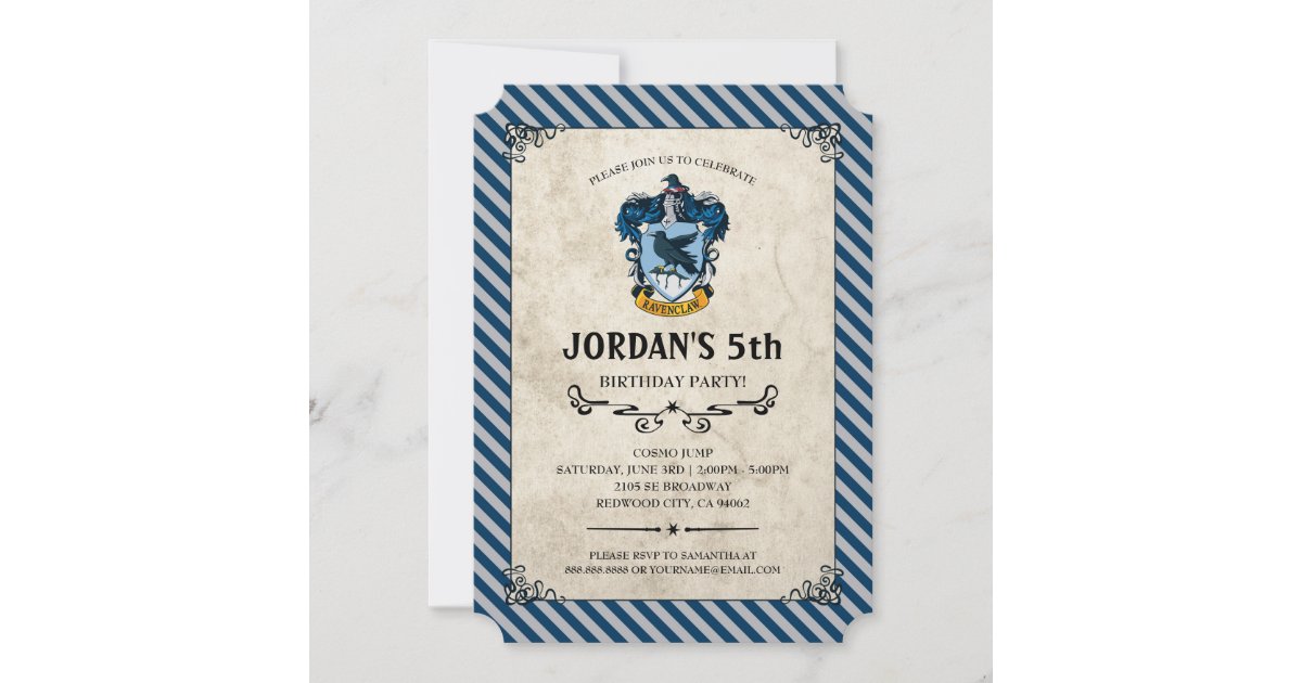 Harry Potter Birthday | Ravenclaw Invitation | Zazzle
