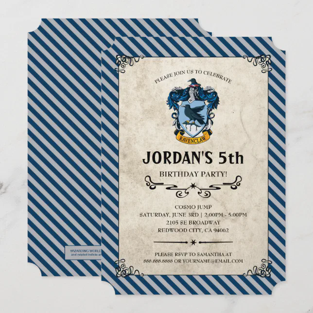 Harry Potter Birthday | Ravenclaw Invitation | Zazzle