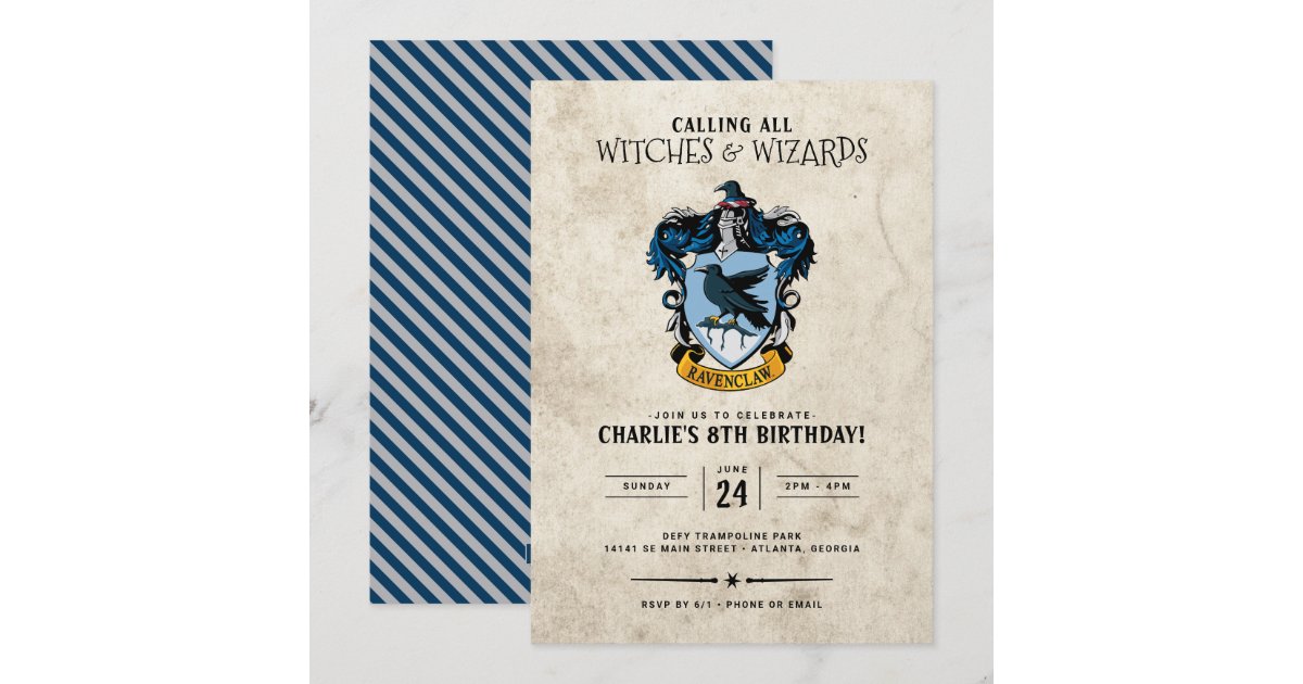 Harry Potter Birthday | Ravenclaw Invitation | Zazzle
