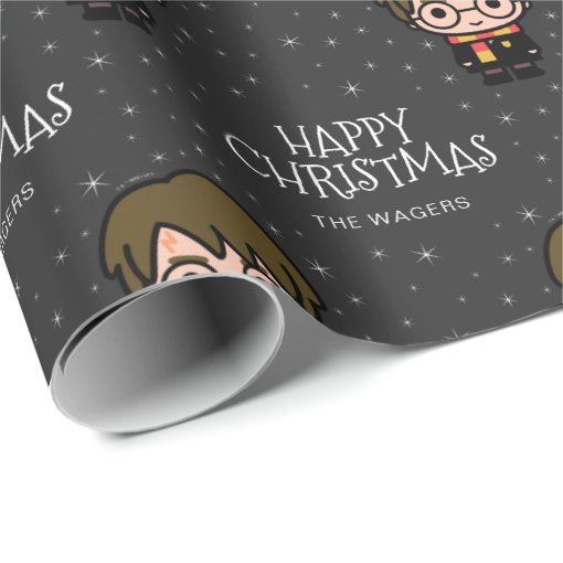 Harry Potter Cartoon | Happy Christmas Chalkboard Wrapping Paper | Zazzle
