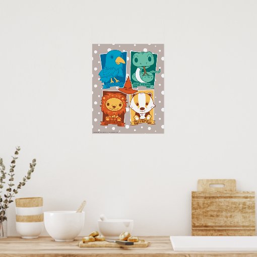 HARRY POTTER™ | CARTOON HOGWARTS™ HOUSES POSTER | Zazzle