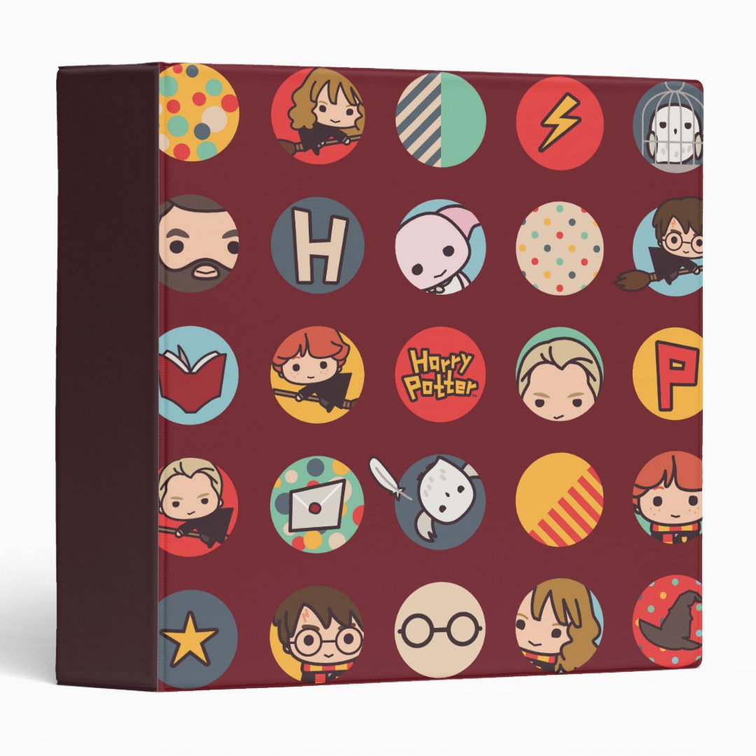 Harry Potter Cartoon Icons Pattern Binder | Zazzle