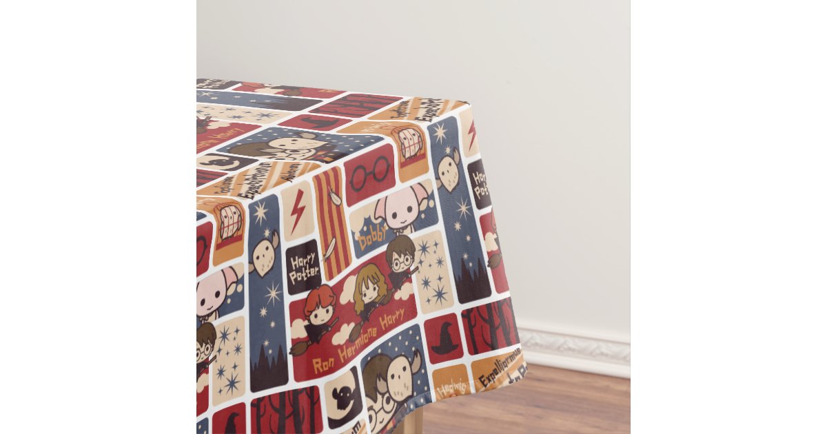 Harry Potter Cartoon Scenes Pattern Tablecloth | Zazzle