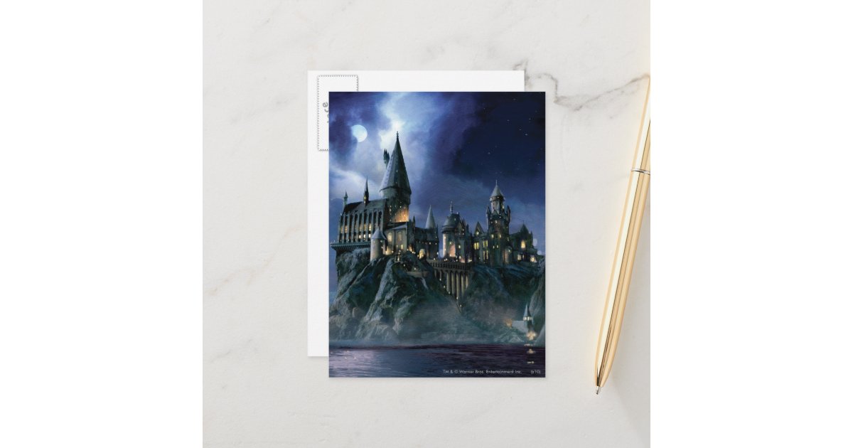 Harry Potter Castle | Moonlit Hogwarts Postcard | Zazzle