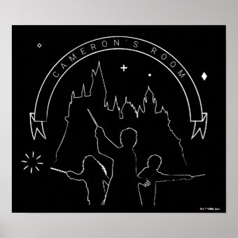HARRY POTTER™ Characters and Castle Outline Poster | Zazzle