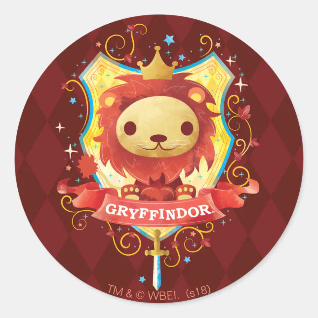 Harry Potter | Charming GRYFFINDOR™ Crest Classic Round Sticker | Zazzle
