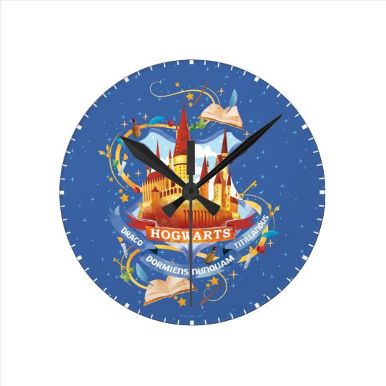 Harry Potter | Charming HOGWARTS™ Castle Round Clock | Zazzle.com