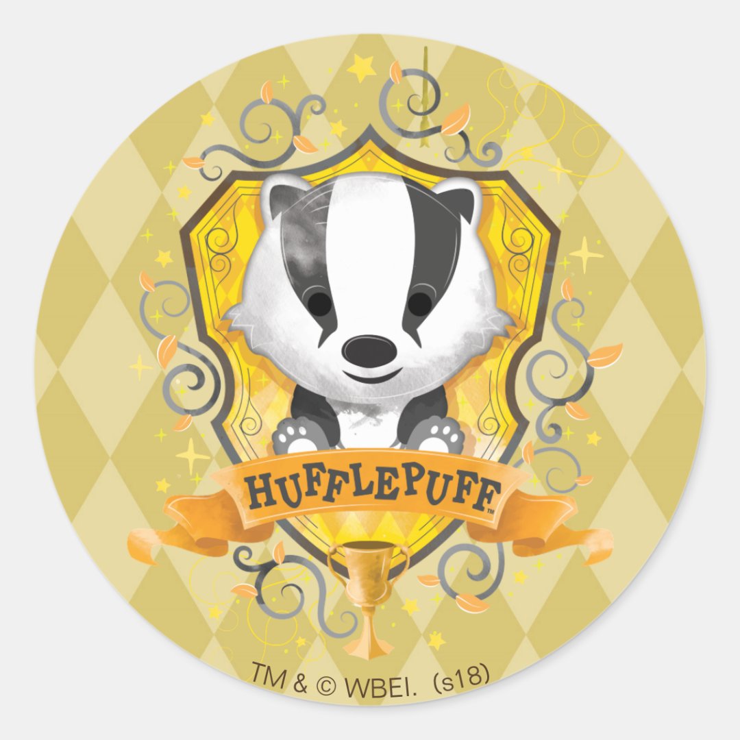 Harry Potter | Charming HUFFLEPUFF™ Crest Classic Round Sticker | Zazzle