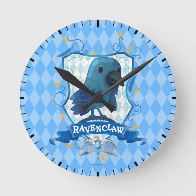 Harry Potter | Charming RAVENCLAW™ Crest Round Clock | Zazzle