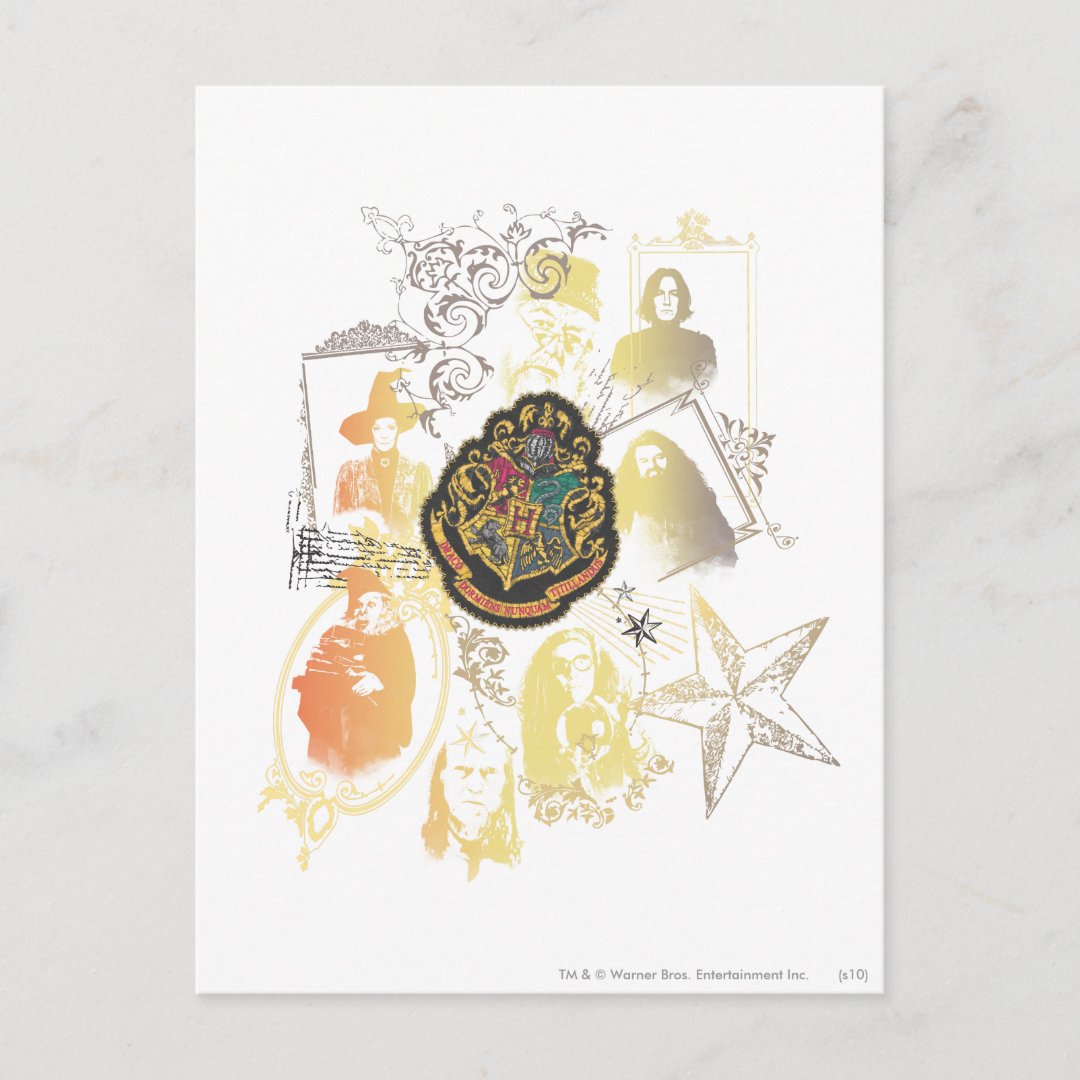 Harry Potter | Colorful Hogwarts Crest Postcard | Zazzle